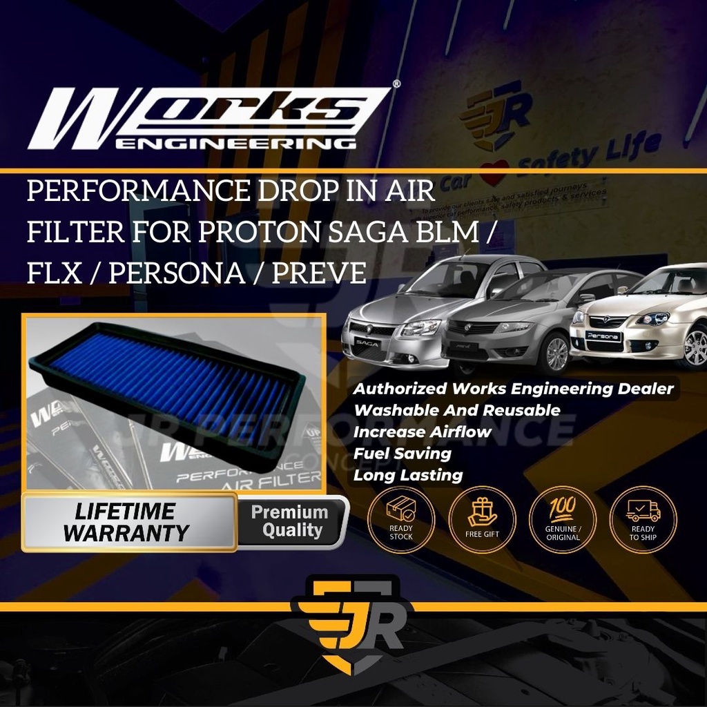 Works Engineering Washable Drop In Replacement Air Filter Saga BLM FLX ...