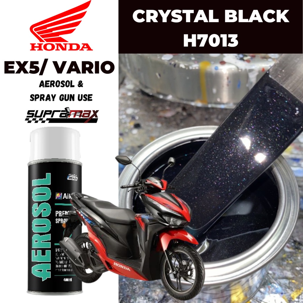 HONDA VARIO/ EX5 H7013 CRYSTAL BLACK ** Cat 2K Motor Aikka DIY Aerosol ...