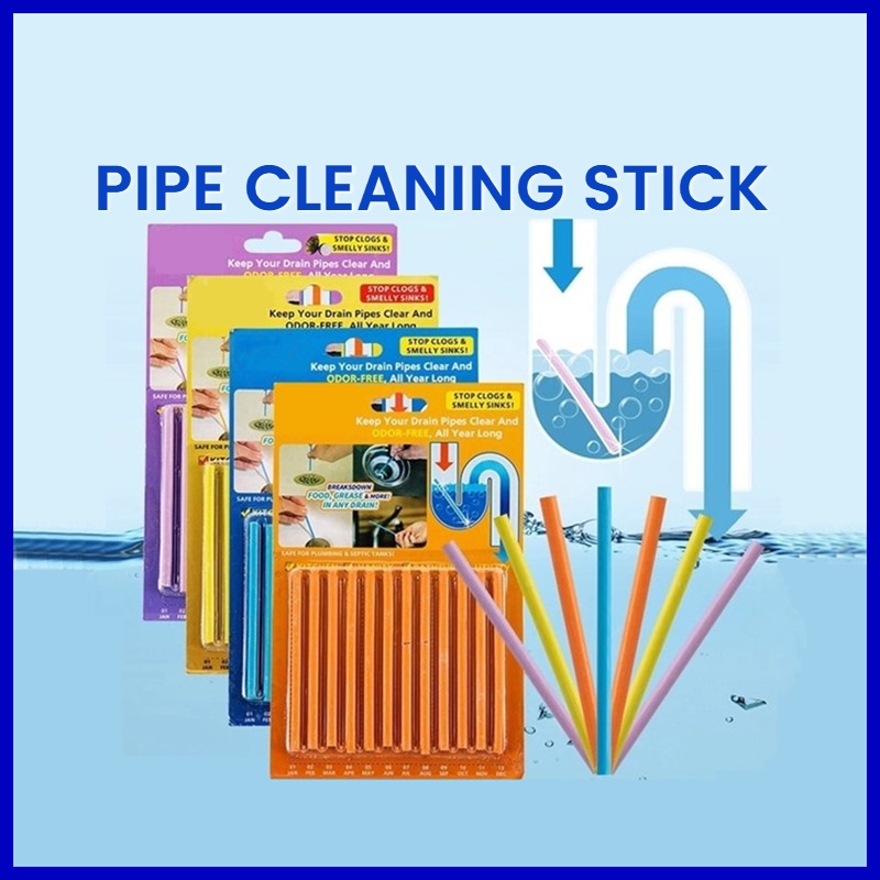 12 PCS Sani Stick Pipe Deodorizer Easy Drain Cleaning Sanitation Enzyme ...