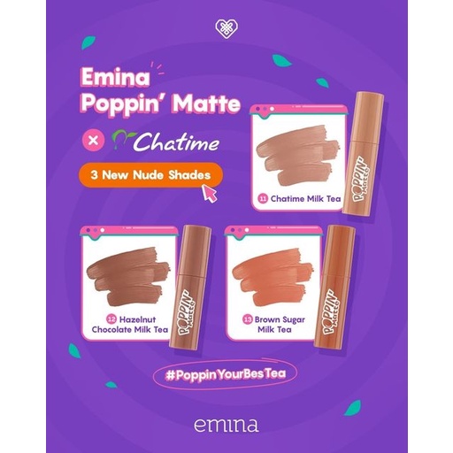 Emina X Chatime Poppin Matte Lip Cream Shopee Malaysia
