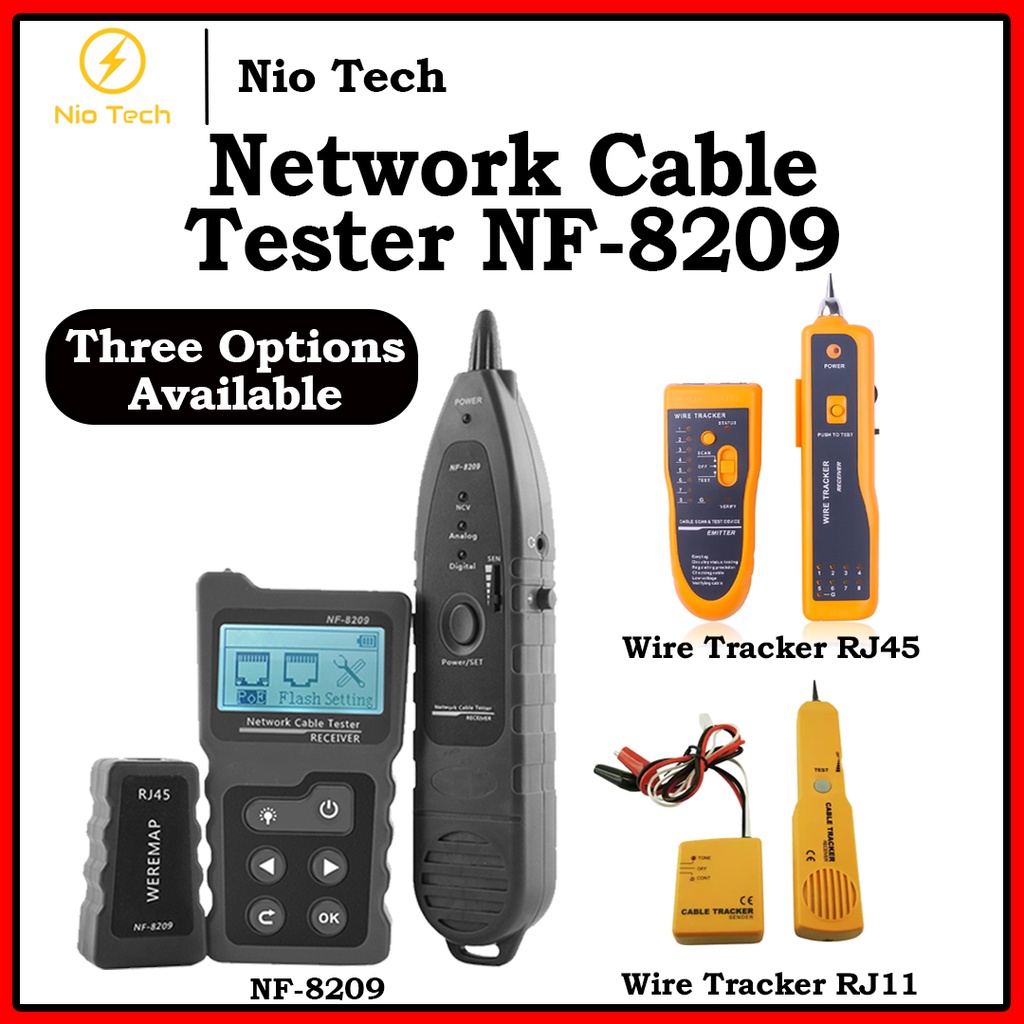 NioTech Wire Tracker Network Cable Tester, Continuity Testing, Length ...