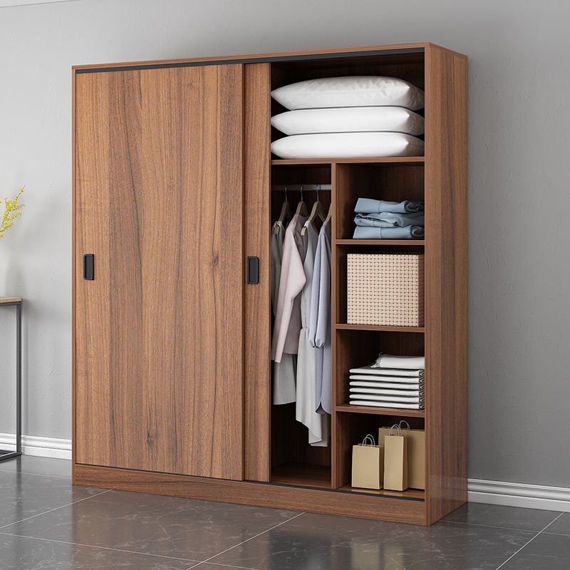 Economical wardrobe sliding door home bedroom modern minimalist rental ...
