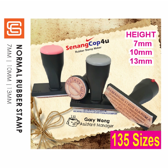 NORMAL RUBBER STAMP | 10MM 13MM 16MM | CUSTOM MADE | COP GETAH | STAMP ...