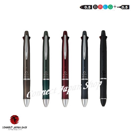 Pilot Dr.Grip 4+1 Ash metal color Multi-Function Pen 0.5mm Choose from 5 Body Colors Shipping ...