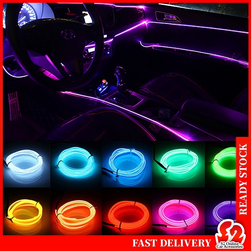 Car Interior Lighting LED Strip DIY Flexible Wire Rope Car Led ...