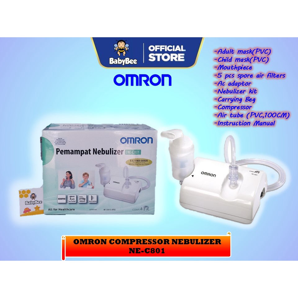 Omron Compressor Nebulizer Nebuliser NE-C801 Pemampat Alat Pernafasan ...