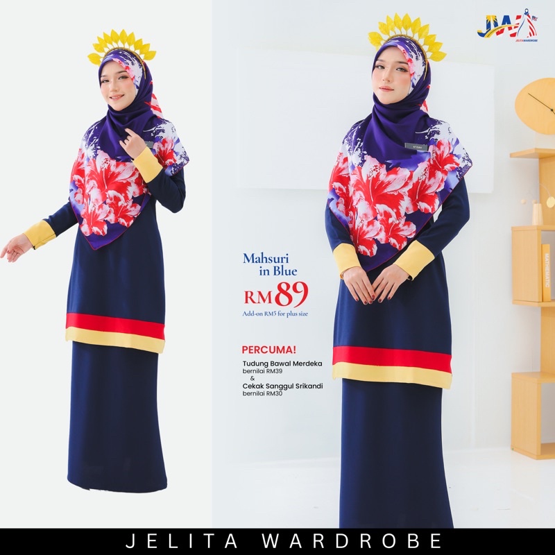 BAJU MERDEKA KURUNG MODEN 🇲🇾🇲🇾 | Free gift tudung & cekak | Shopee Malaysia