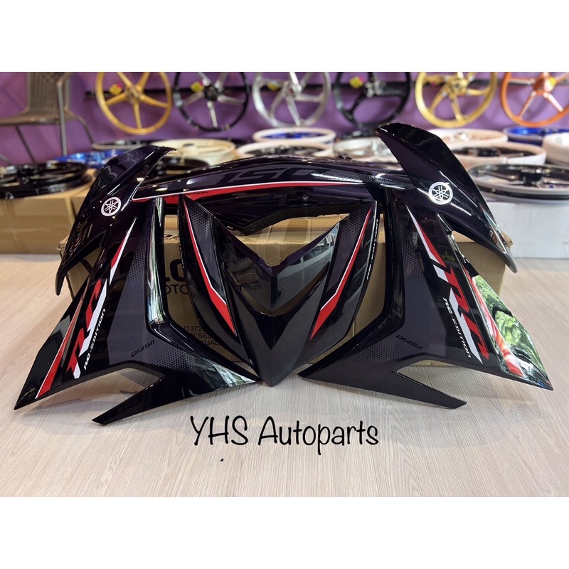 Coverset Velozi Y15 Hitam RC Stripe Tanam | Shopee Malaysia