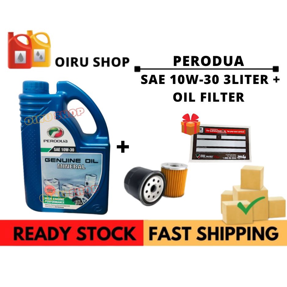 Perodua Genuine Oil Sae 10W30 3L Mineral Engine Oil + Oil Filter Ori ... Perodua Genuine Oil Sae 10W30 3L Mineral Engine Oil + Oil Filter Ori ...