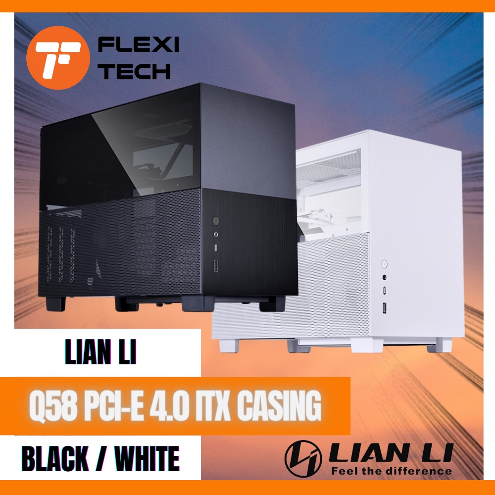 Flexi Tech LIAN LI Q58 WHITE- PCI-E 4.0 ITX CASE PC Desktop Casing ...