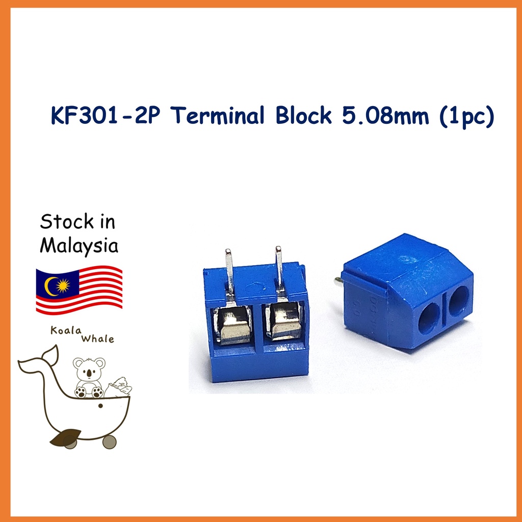 Terminal Block KF301-2P KF301 2P 5.08mm 2 Pin Screw Connector PCB ...