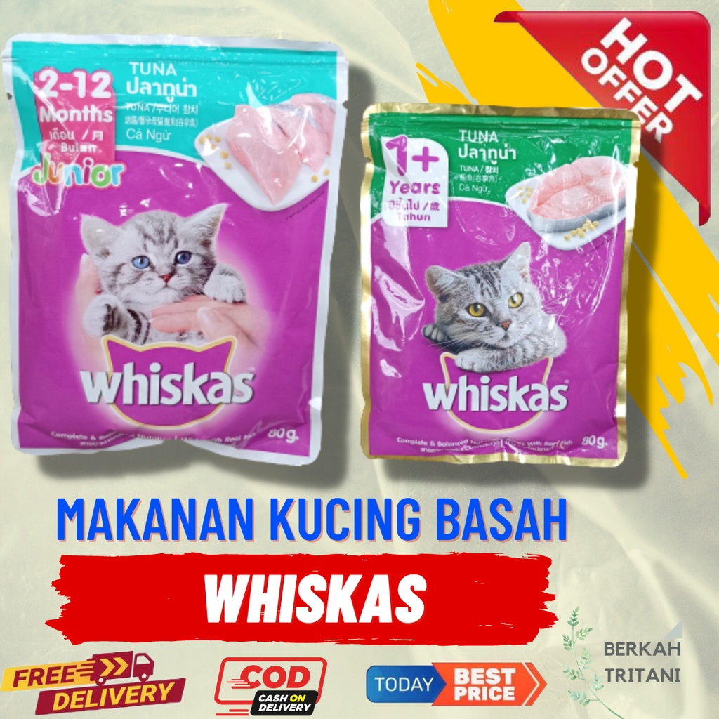 Whiskas Kitten 80g Whiskas Adult Sachets Wet Cat Food Sachets | Shopee ...