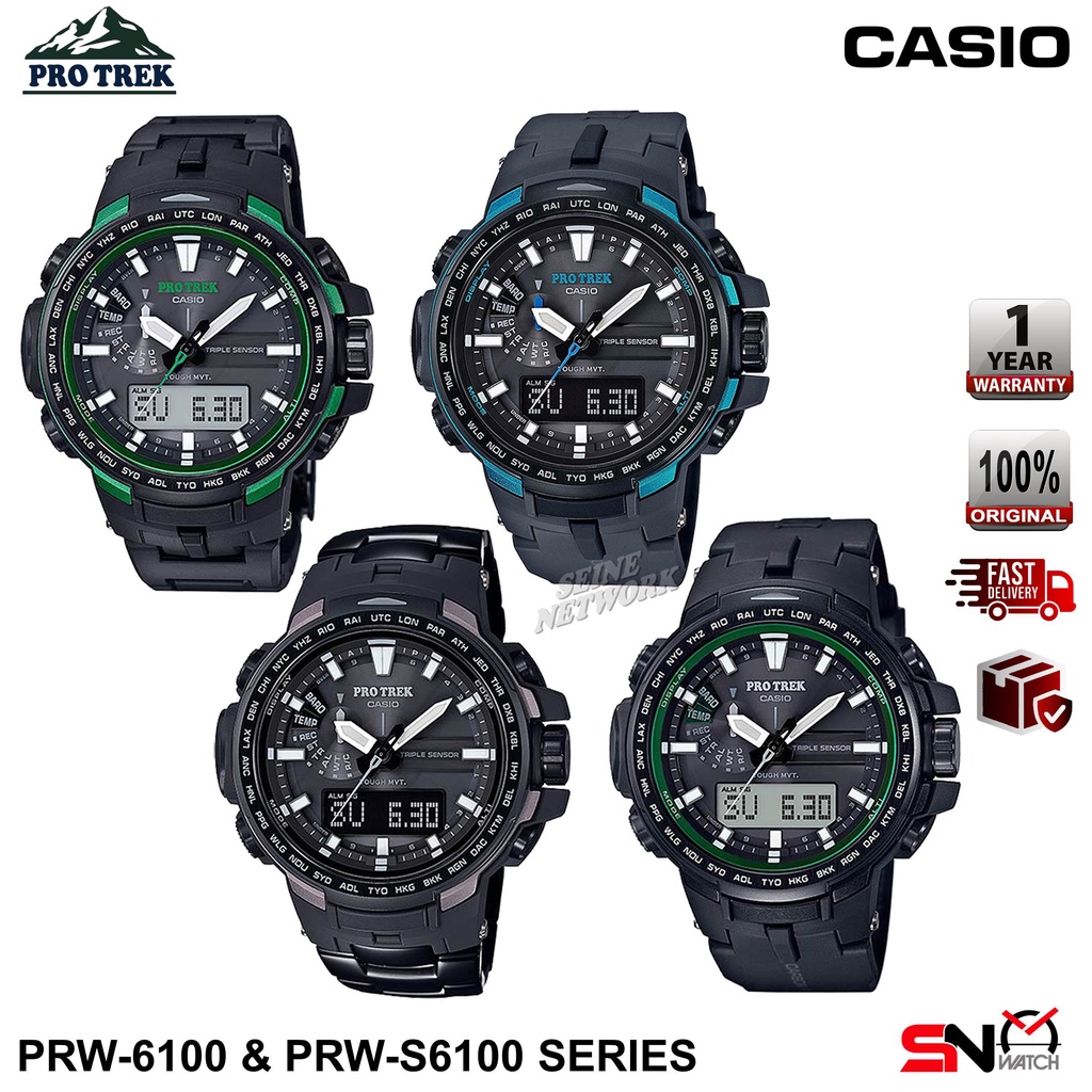 Casio Protrek PRW-6100FC PRW-6100Y PRW-6100YT PRW-S6100Y Triple Sensor Tough Solar Analog ...