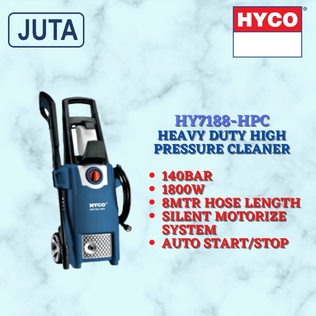 HYCO HY7188 HEAVY DUTY WATERJET HIGH PRESSURE CLEANER (1800W/140BAR ...