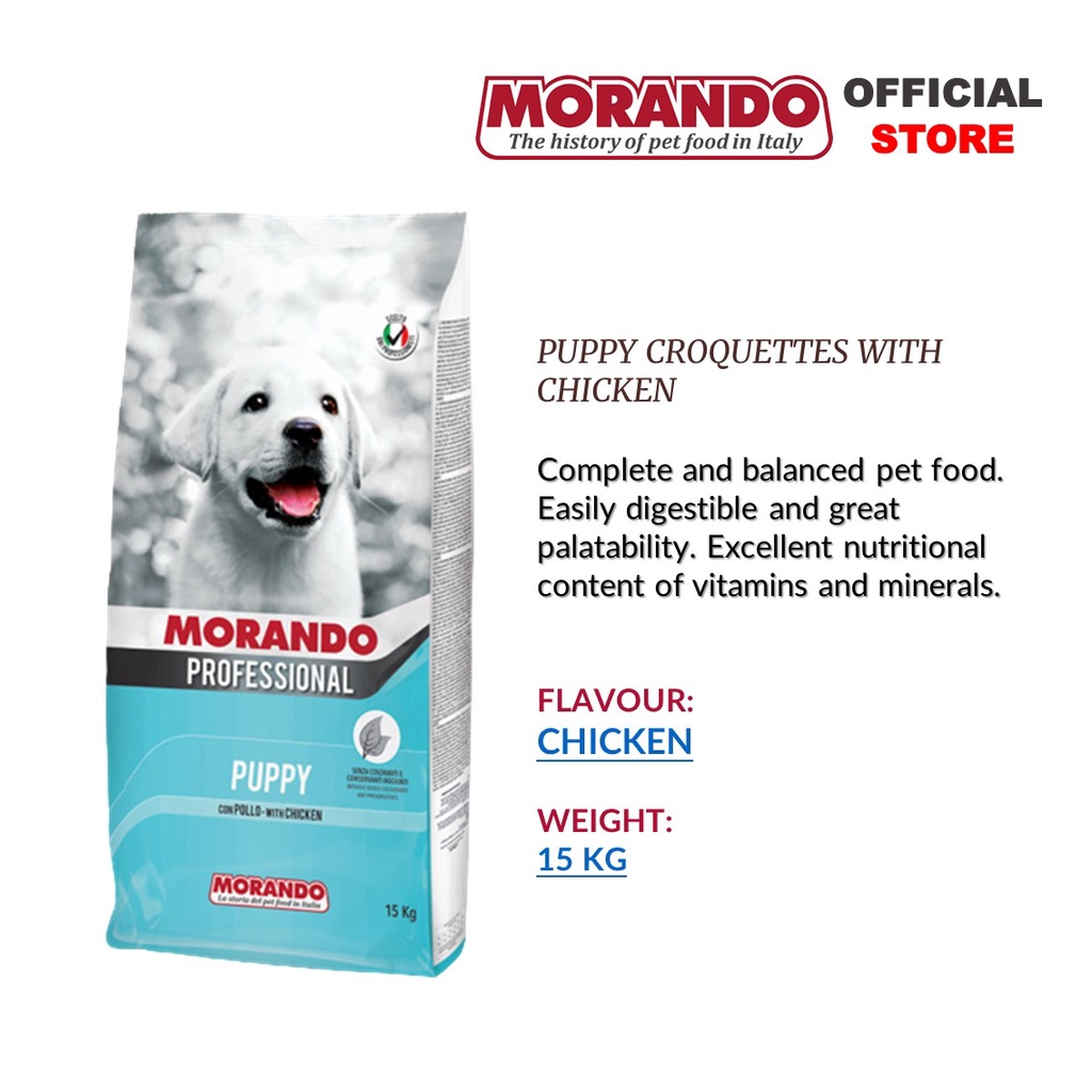MORANDO PROFESSIONAL Puppy Croquettes With Chicken Dog Food (15kg ...