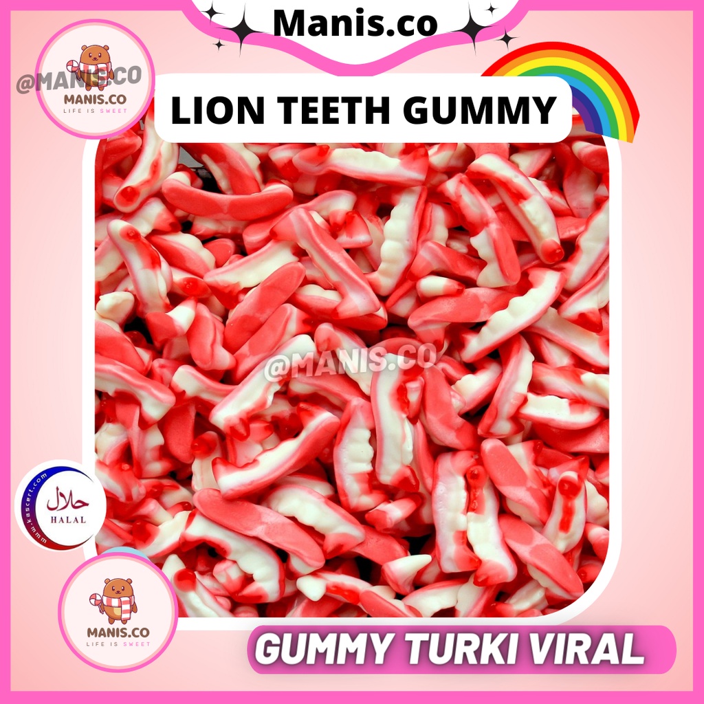 [Lion Teeth] Sweet Candy Halal Gummy Bebeto Haribo Snack Gummi Jelly ...