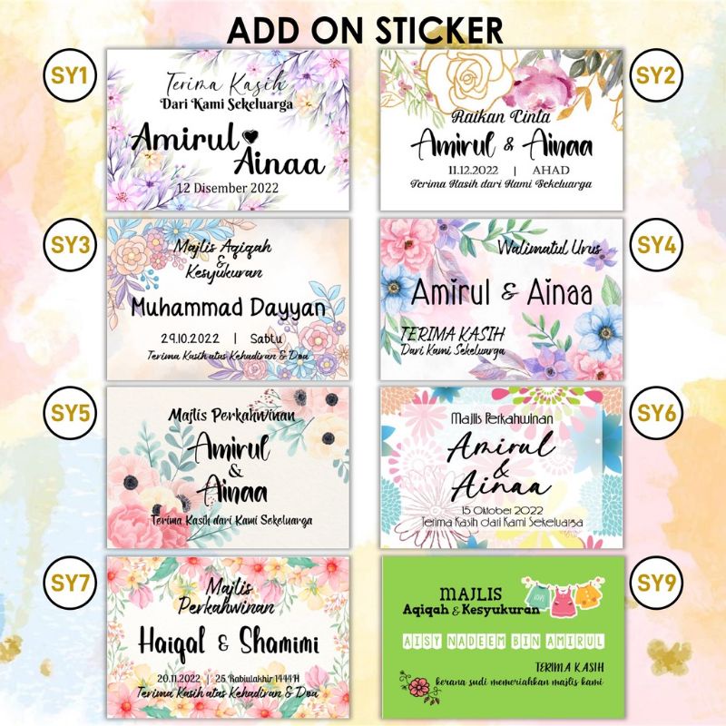 ADD ON : STICKER, RIBBON FOR YASSIN / AL-MATHURAT / HIMPUNAN SOLAT ...