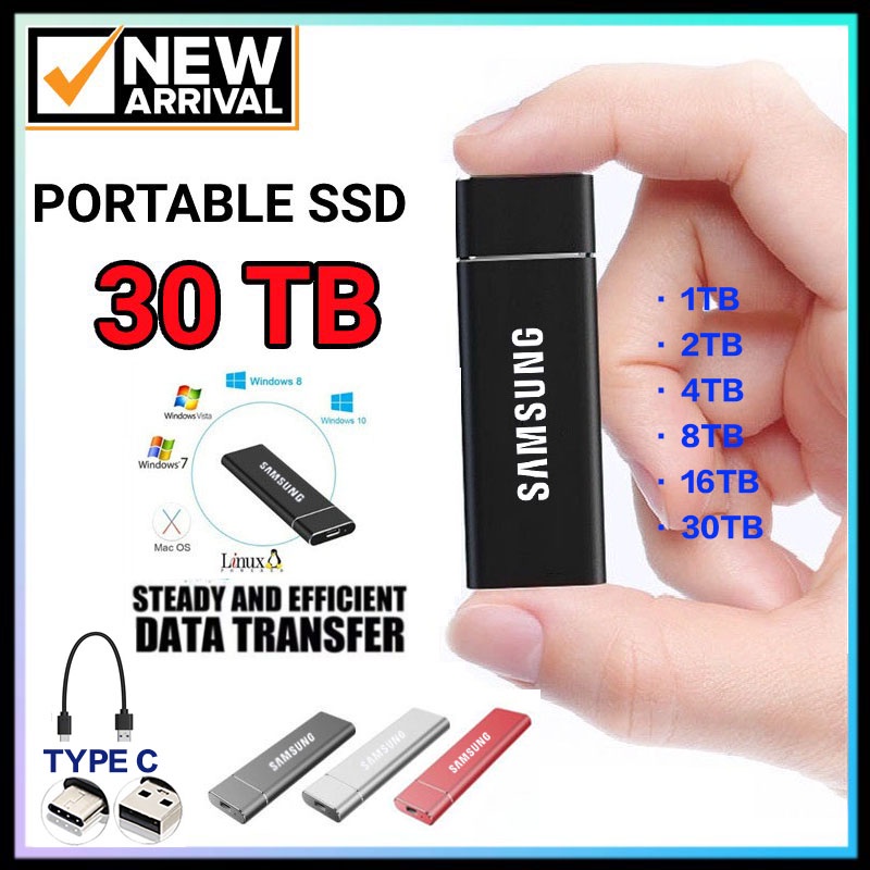 SSD Samsung External Hard Disk Drive 16TB/30TB USB3.0 Hard Disk ...