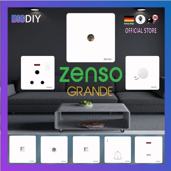 Zenso Grande Switches & Sockets - White Color #TV #astro #rj11 # ...