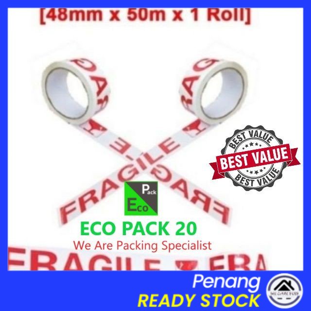 Wecareyou20 1 Roll Fragile Tape Opp Tape Label Warning Tape Parcel ...
