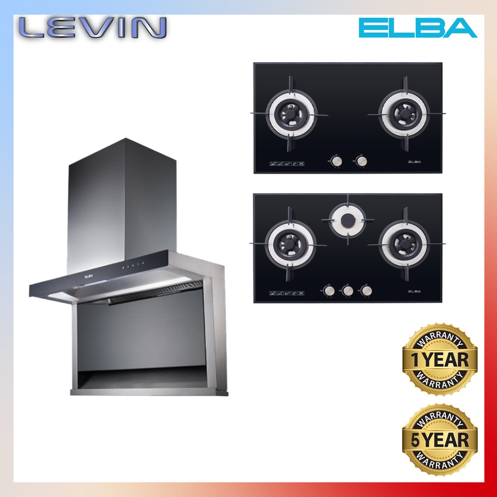 Elba Primo Designer Hood & Glass Hobs | EH-H9321ST(BK) + EGH-K8942G(BK ...