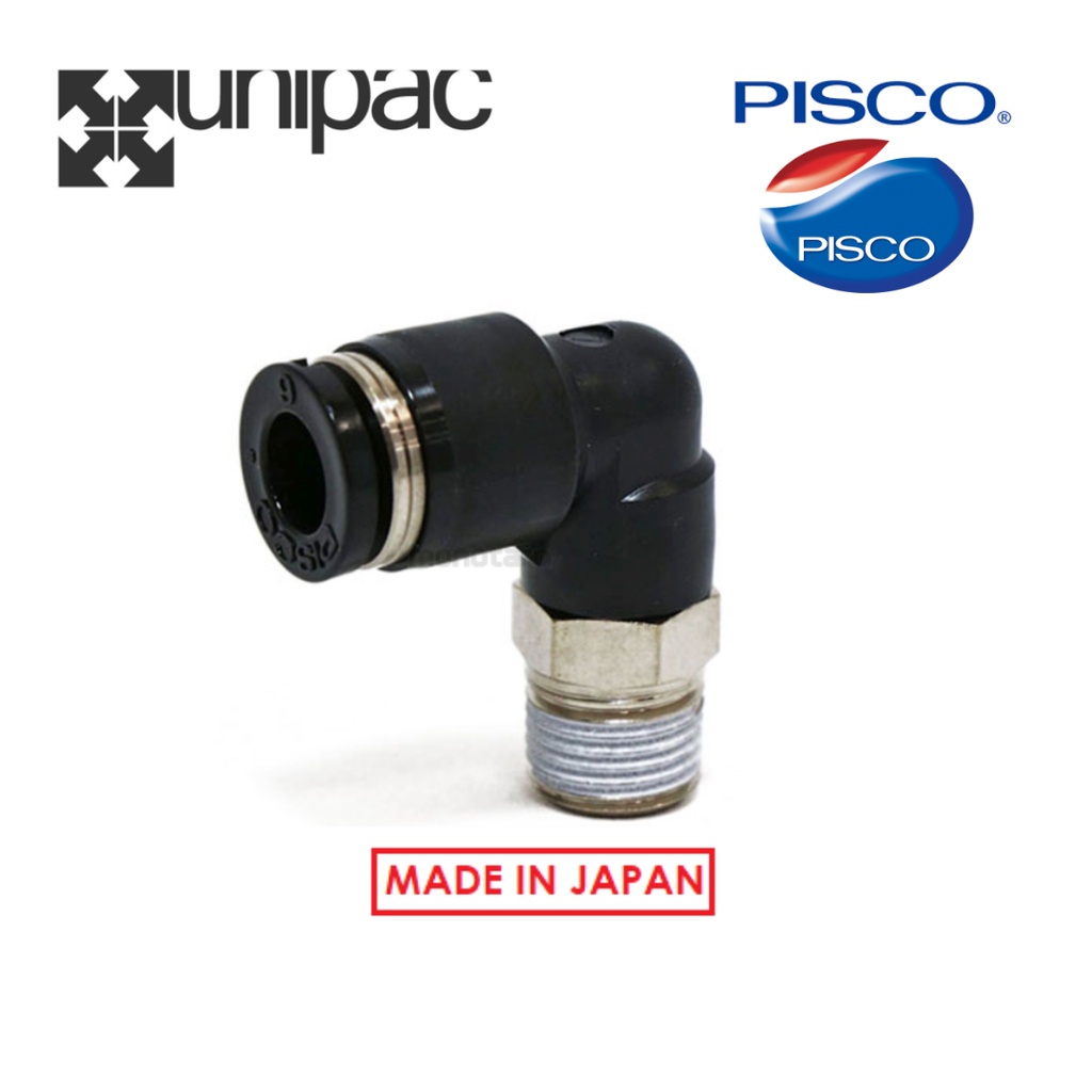Pneumatic Fitting Pisco Series Elbow PL 4mm 6mm 8mm 10mm 12mm 16mm Thread M5M M5 M6 1/8" 1/4" 3/ ...