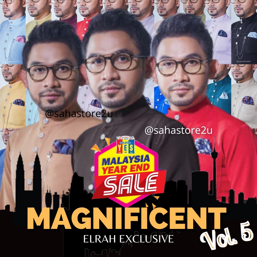 Baju Melayu Magnificent Vol5 Elrah Exclusive BAJU RAYA Dark Brown Ruby ...