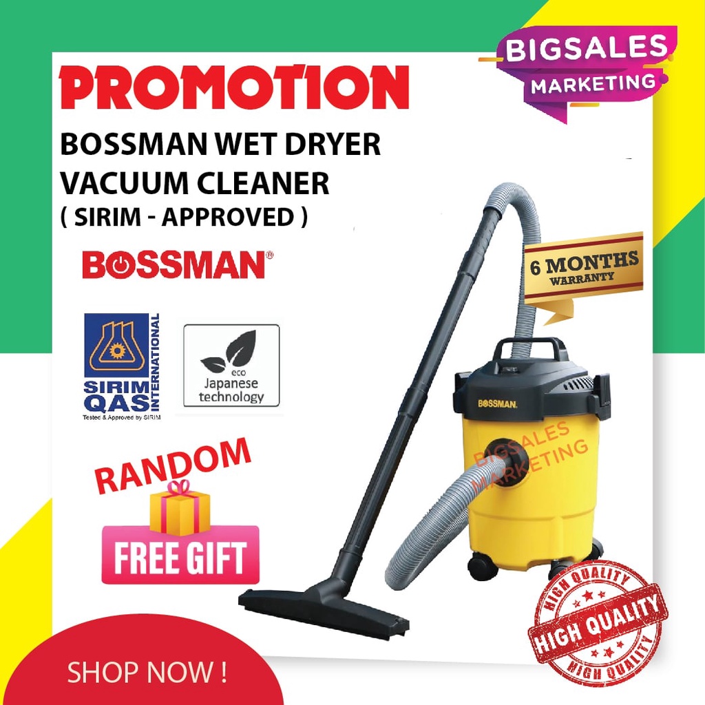 12L BOSSMAN 1200w Max Wet and Dry Vacuum Cleaner BWD-12LI WITH FREE ...