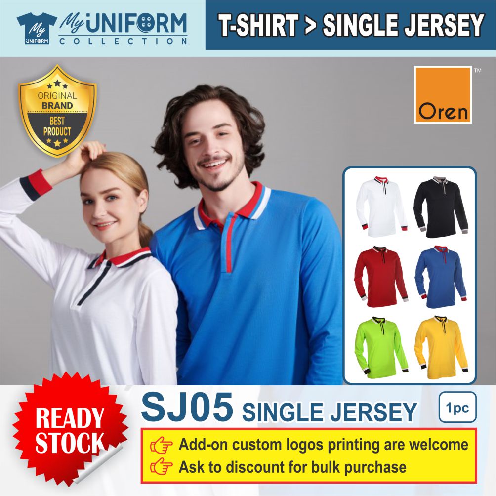 [Original Brand] Oren Sport SJ05 Unisex Single Jersey Long Sleeve ...
