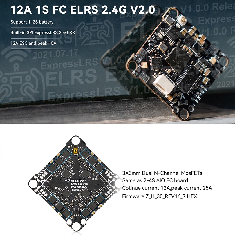 BetaFPV ELRS F4 1-2S 12A AIO Brushless Flight Controller F411 BL-Heli ...