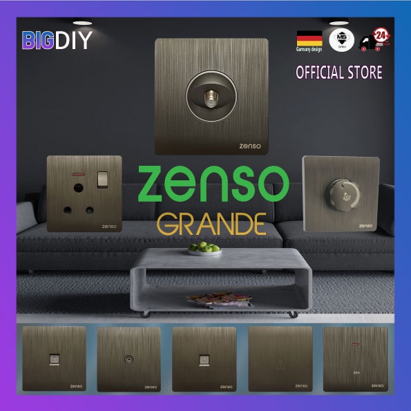 Zenso Grande Switches & Sockets - Hairline Black Color (BIGDIY ...
