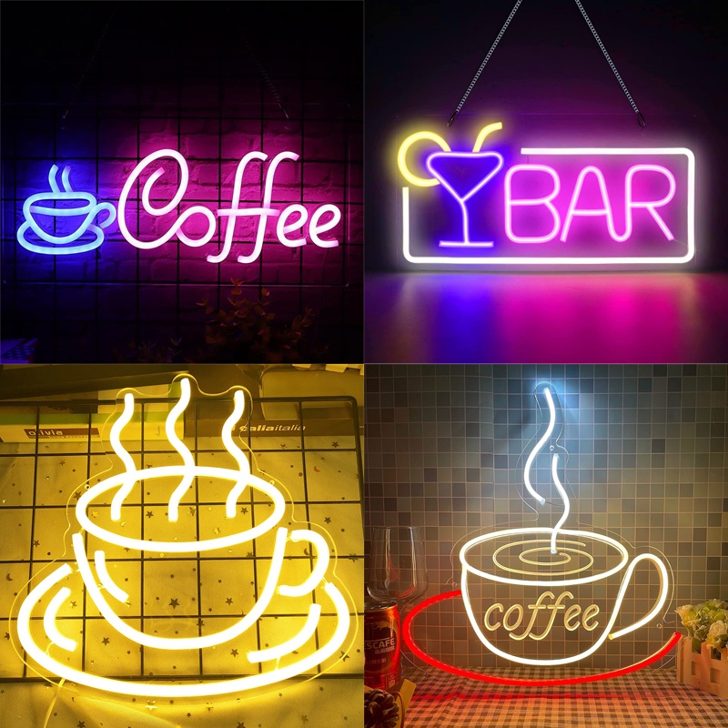 Coffee Neon Sign, Coffee Bar Signs for Coffee Shop Decor, USB Powered ...