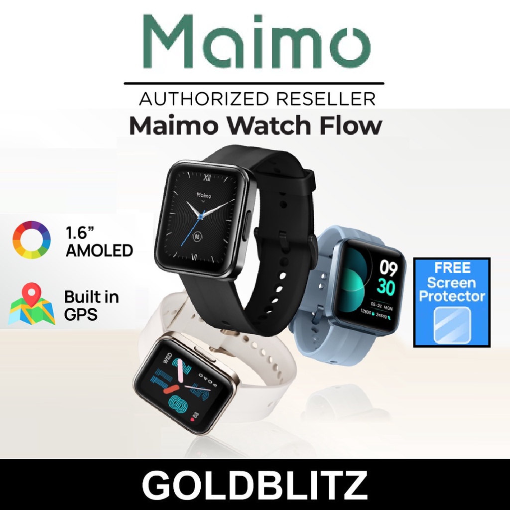 Maimo Watch Flow 1.6" AMOLED Stainless Steel GPS Always-On-Display 5 ...