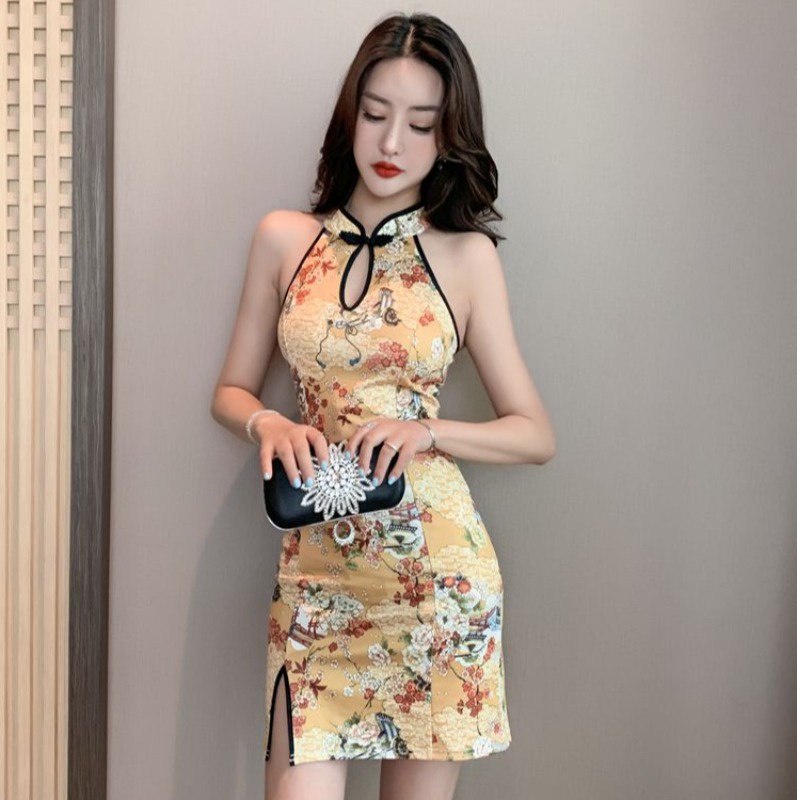 Traditional Dress Chinese New Year CNY Sleeveless Cheongsam Qipao Dress ...