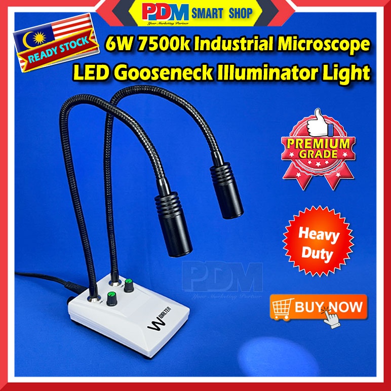 PDM 6W 7500k Industrial Microscope LED Gooseneck Illuminator Light ...