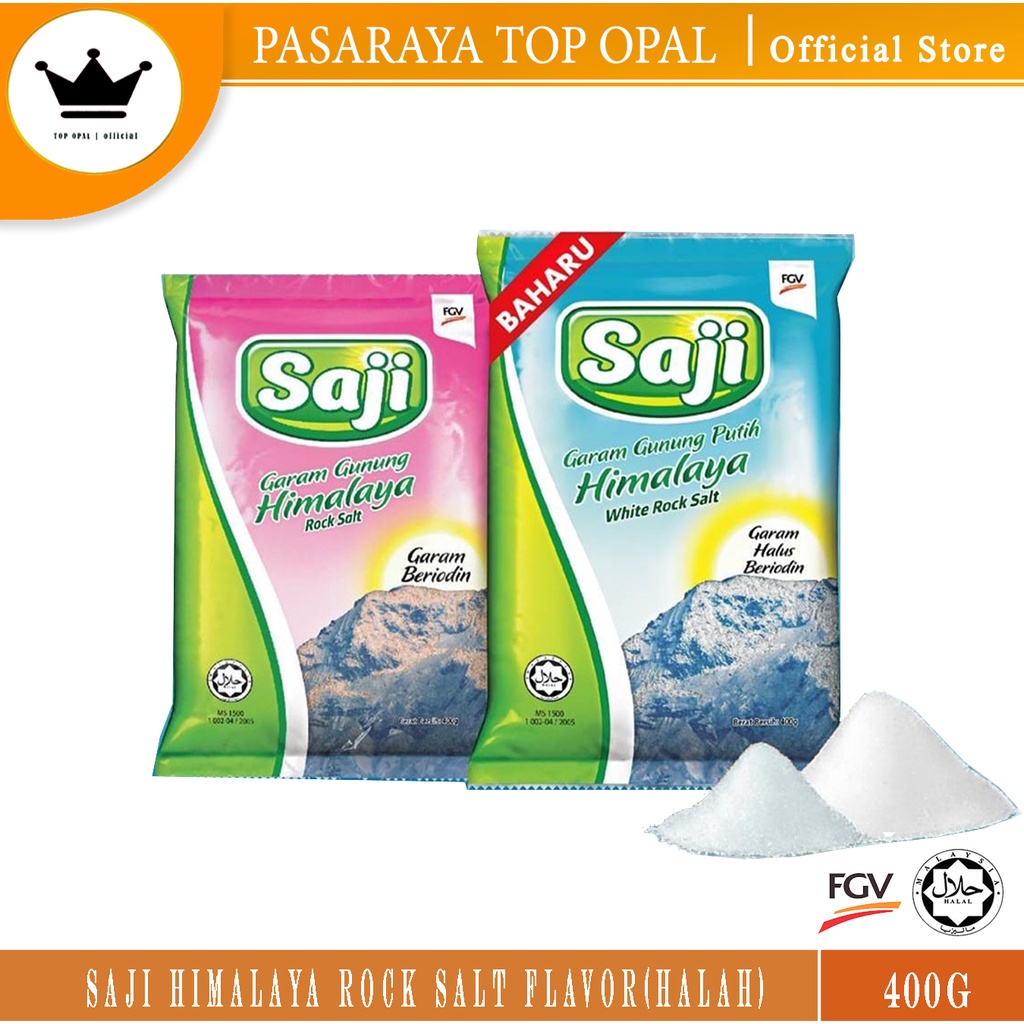 Saji Himalaya Garam Gunung Rock Salt 400G (Garam Beriodin / Garam Halus ...