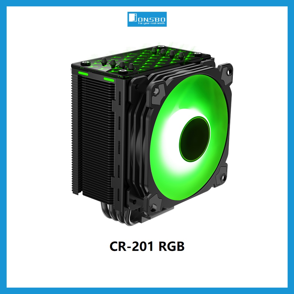 JONSBO CR-201 ( 4PIN RGB 7 COLOR ) CPU Cooler 4 Heat Pipe 12 CM Fan ...