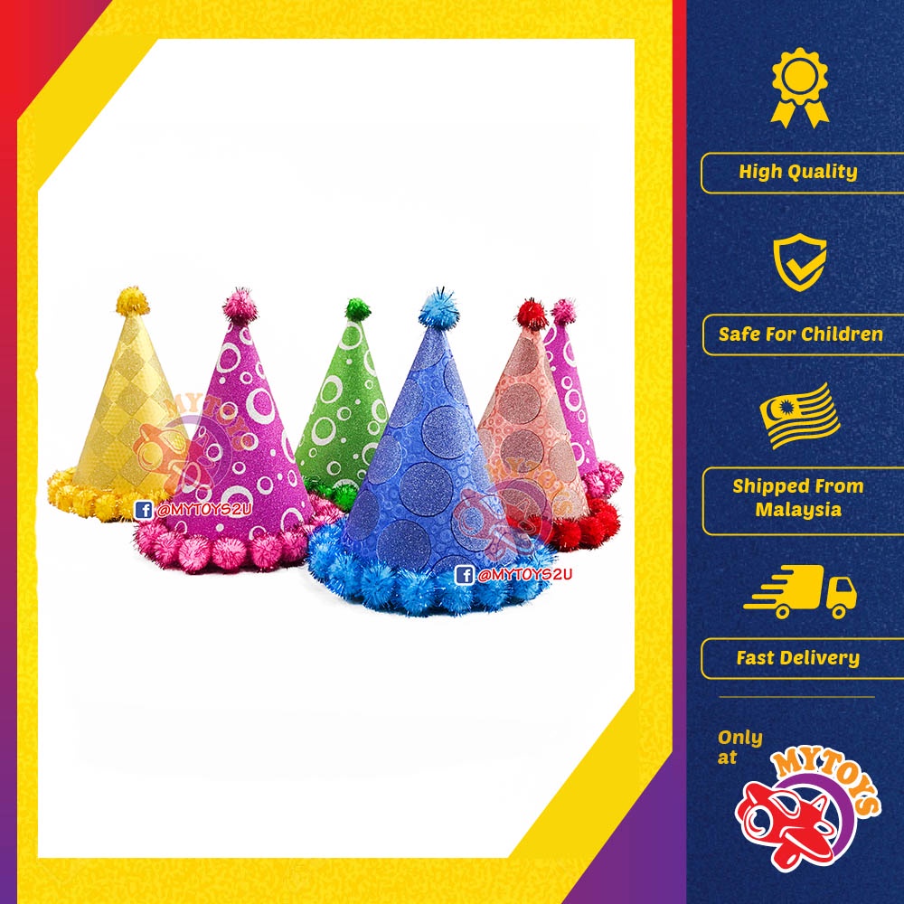 Party Hat Happy Birthday Cone Colorful Party Props Topi Kertas Hari ...