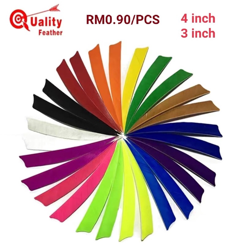 Archery High Quality Feather Vanes Fletching 3 inch 4 inch 5 inch Bulu ...