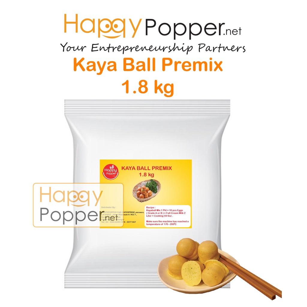 Happypopper Tepung Kayaball Kaya Ball Powder Premix Mix 1.8kg 1.85 kg ...
