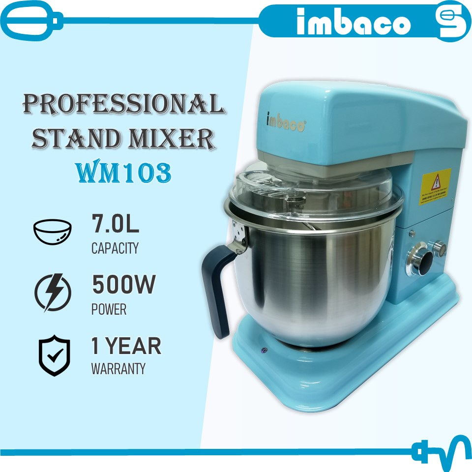 IMBACO Professional Series Stand Mixer WM103 - Blue (7.0L/500W) Heavy ...