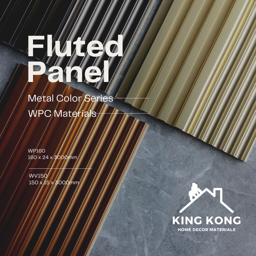 Fluted Wall Panel WPC Wall Decoration Metal Color Gold Rose Gold ...