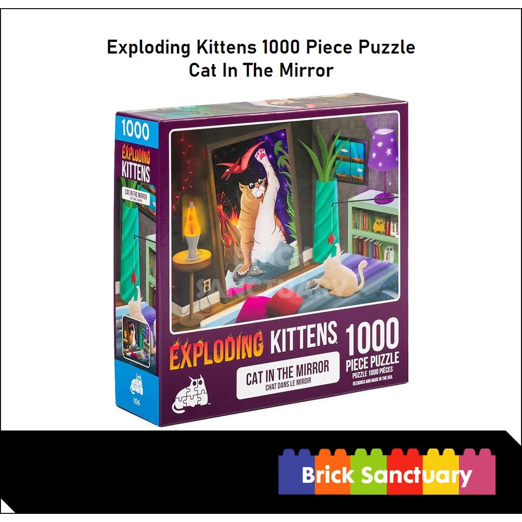 Exploding Kittens : 1000 Pieces Jigsaw Puzzle - Cat In The Mirror ...