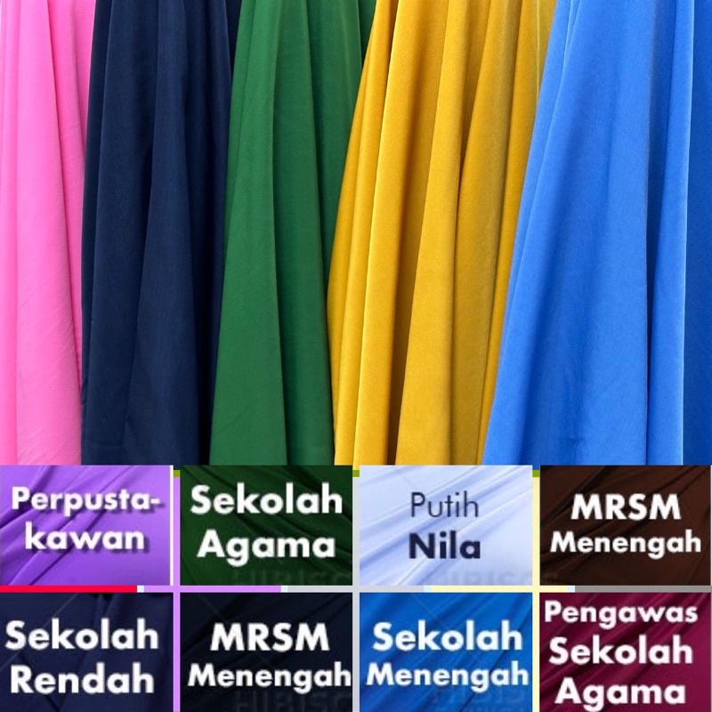kain baju sekolah koshibo bidang 45"/kain koshibo 45" kain pasang plain ...