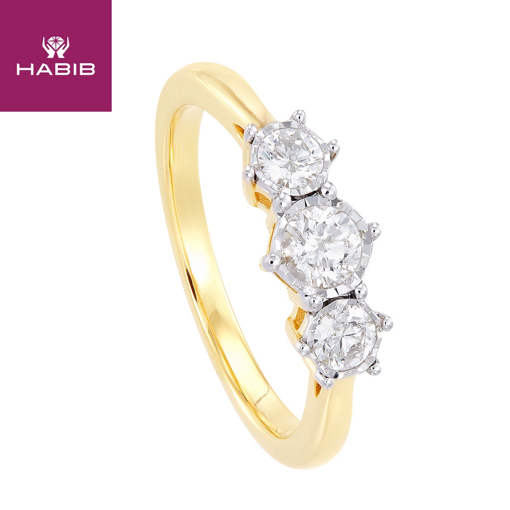 HABIB Trilogy Diamond Ring in 375/9K Yellow Gold 119690922(YG) | Shopee ...
