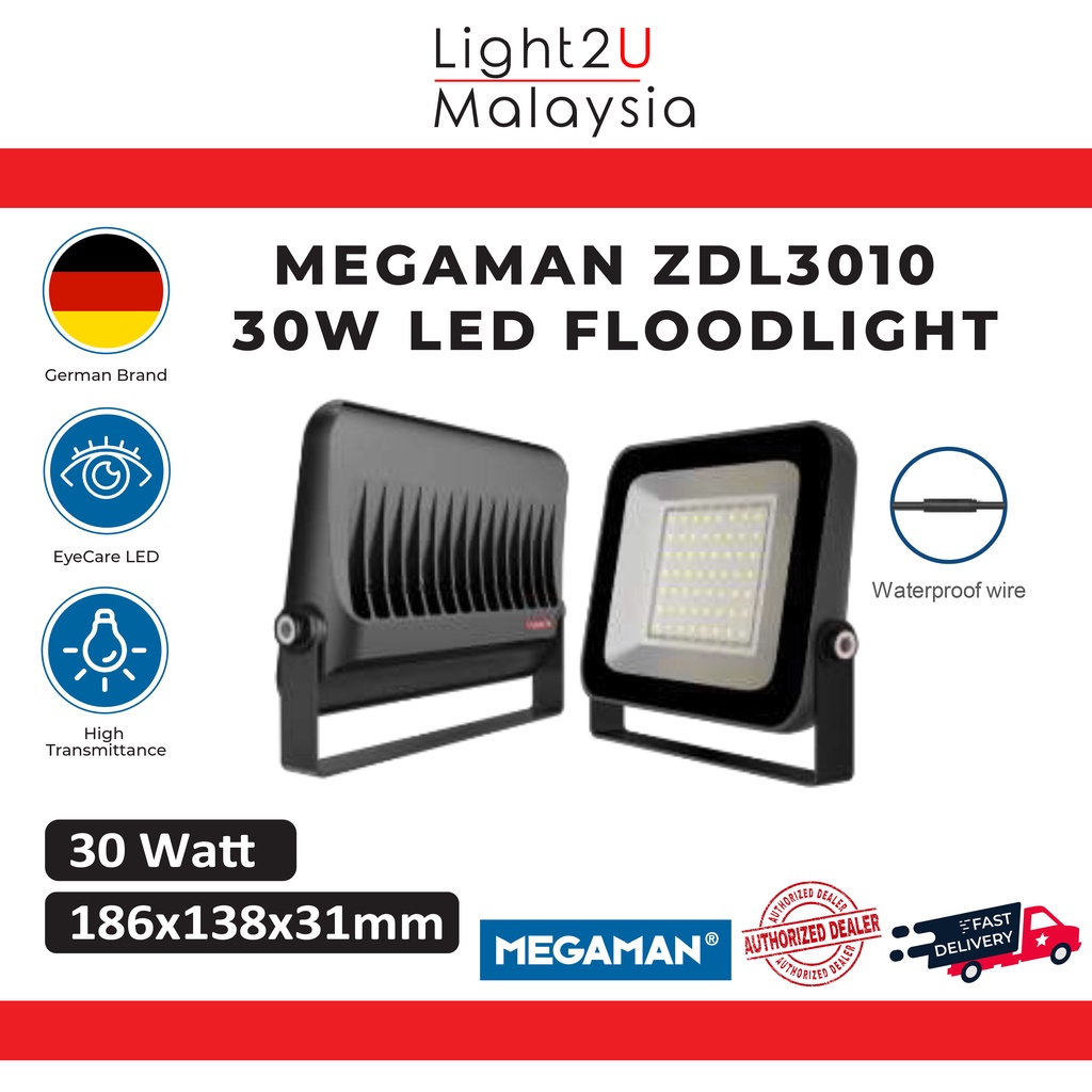Megaman 30W LED Floodlight/Heavy-Duty Quality Super Bright LED Flood ...