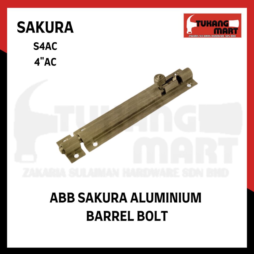 4" AC ABB SAKURA Aluminium Barrel Bolt (Penyelak) | Shopee Malaysia