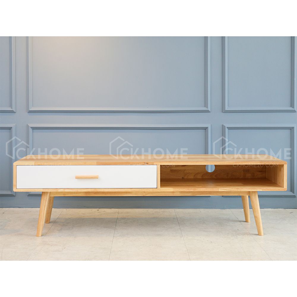 HOLLYWOOD RUBBERWOOD 6FT MUJI TV CABINET | Shopee Malaysia