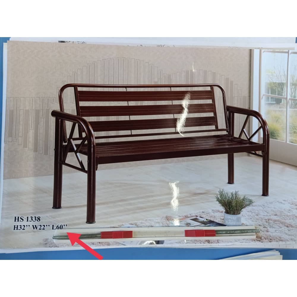 Metal Garden Bench Besi H32" W22" L60" | Shopee Malaysia