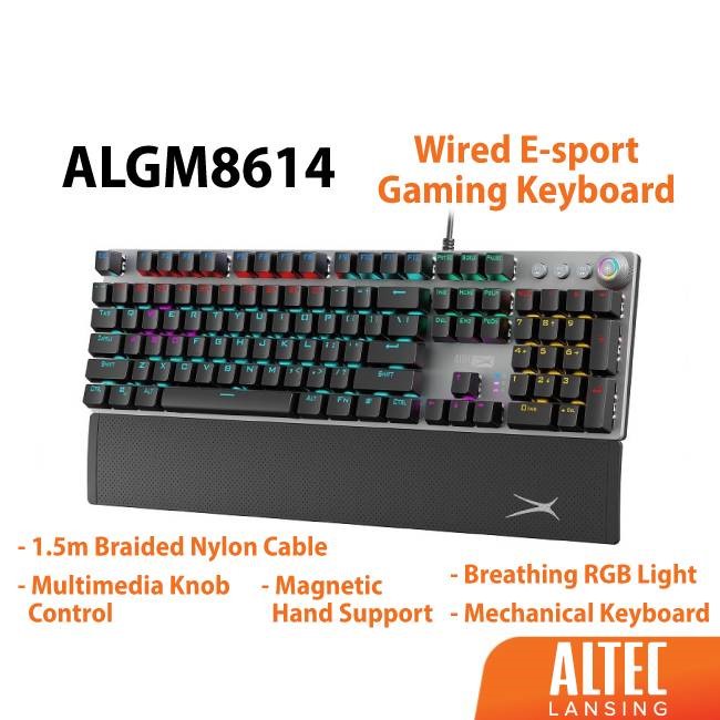 ALTEC LANSING ALGK8614 BLUE SWITCH WIRED E-SPORT GAMING KEYBOARD ...